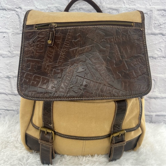 Fossil | Bags | Fossil Ut Vols Canvasleather Backpack | Poshmark